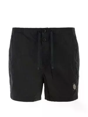 Stone Island Logo-patch Drawstring Swim Shorts - Black