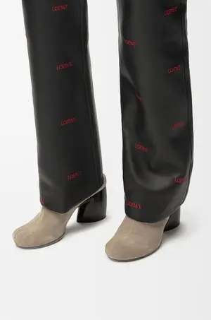 Loewe Oval Mule In Suede Leather Skin