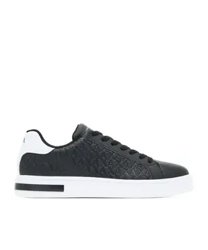 Armani Exchange Monogram-debossed Sneakers - Black