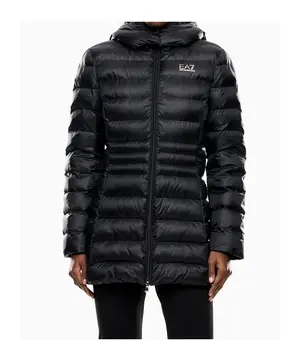 EA7 Quilted Hooded Jacket