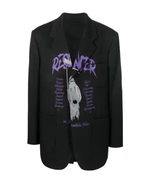 Raf Simons Graphic-print Single-breasted Blazer
