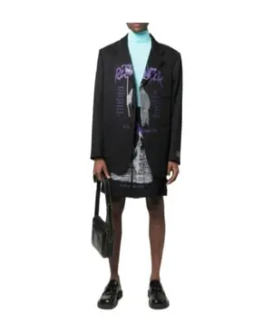Raf Simons Graphic-print Single-breasted Blazer