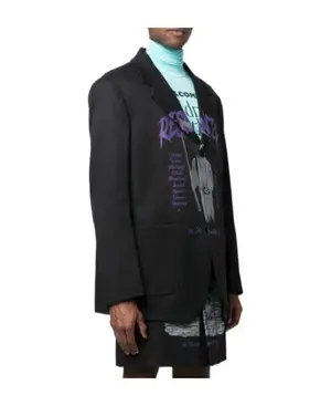 Raf Simons Graphic-print Single-breasted Blazer