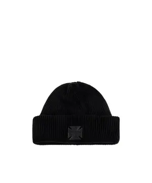 Vetements Logo Wool Blend Knit Cap - Black