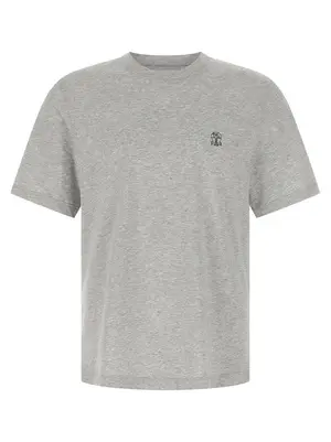 Brunello Cucinelli Logo Printed Crewneck T-shirt