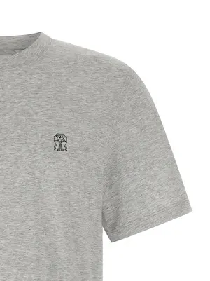 Brunello Cucinelli Logo Printed Crewneck T-shirt