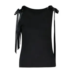 Simone Rocha Bow Ribbon Tail Tank Top - Black