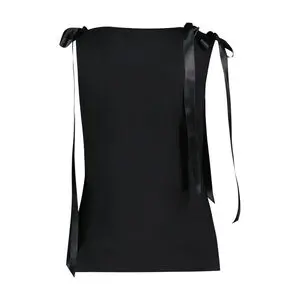 Simone Rocha Bow Ribbon Tail Tank Top - Black
