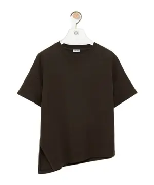 Loewe Asymmetric T-shirt In Cotton Blend - Black