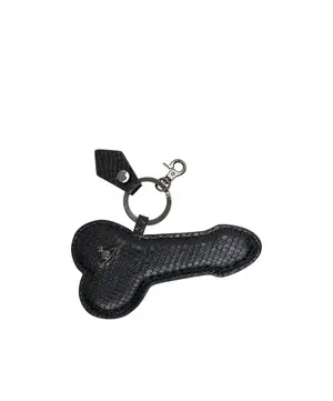 VIVIENNE WESTWOOD Snake Embossed Penis Keychain - Black