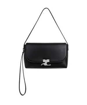 COURREGES Courrèges Icotype Foldover Top Shoulder Bag - Black