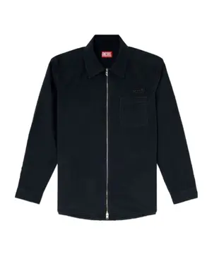 DIESEL® Oval D Logo Zip-up Shirt - Black