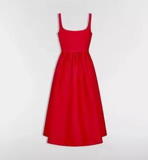 Dior Sleeveless Belted Midi Dress With Pleated Details