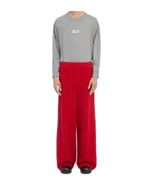 MAISON MARGIELA Brushed Fleece Cotton Sweatpant - Red