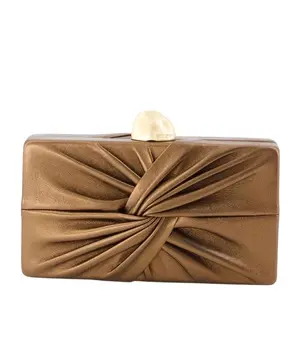 Cult Gaia Pleated Clutch - Brown
