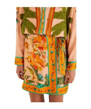Farm Rio Floral-print Wrap-style Skirt - Multicolor