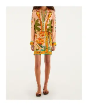 Farm Rio Floral-print Wrap-style Skirt