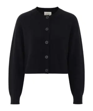Loulou De Saison Heike Raglan-shoulder Cropped Cardigan - Black