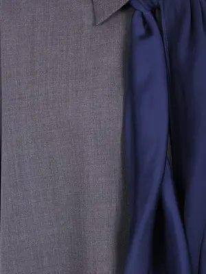 Sacai Suiting Shirt With Tie Detail - Brown