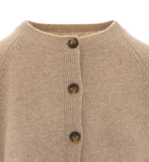 Loulou De Saison Heike Cropped Button-up Cardigan - Nude