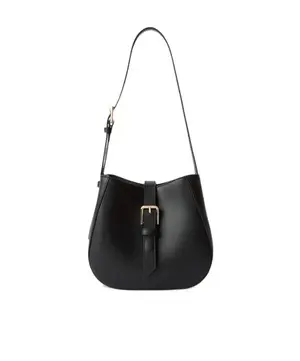 Furla Large Buckle-detail Leather Bucket Bag - Black