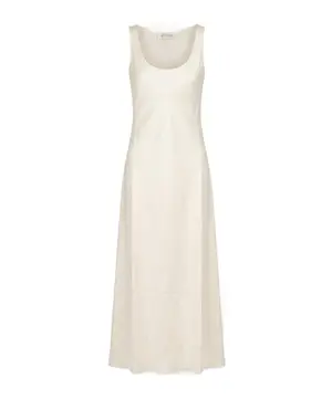 RÓHE Scoop Neck Satin Maxi Dress - No