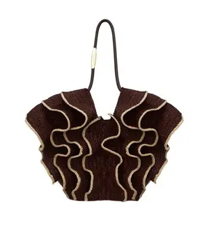 Zimmermann Goldentime Ruffle Tote Bag