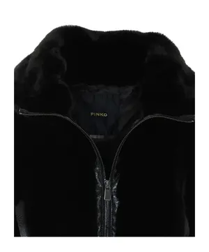 Pinko Faux-fur Ribbed-trim Jacket