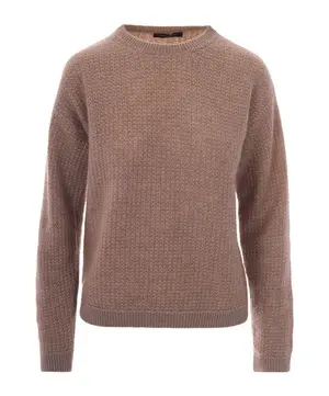 Fabiana Filippi Long Sleeve Crew Neck Sweater - Brown