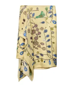 Versace Printed Midi Skirt - Nude