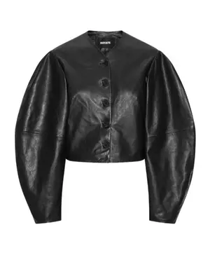 ROTATE BY BIRGER CHRISTENSEN Button Leather Jacket