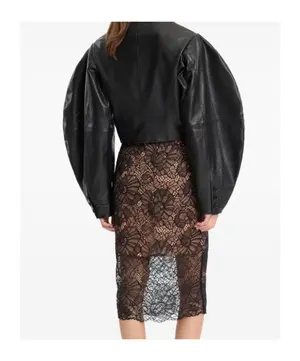 ROTATE BY BIRGER CHRISTENSEN Button Leather Jacket