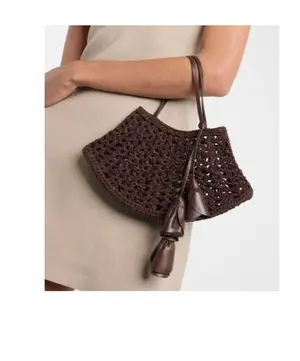 Magda Butrym Maya Small Crochet Leather Top-handle Bag