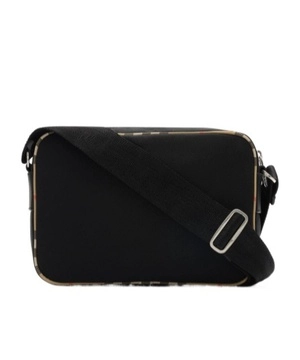 Burberry Checked Trim Zip Shoulder Bag