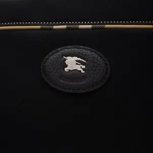Burberry Checked Trim Zip Shoulder Bag