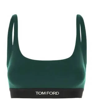 TOM FORD Cropped Sports Bra - Green