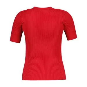 COURREGES Courrèges Rib-knit Logo Embroidered Polo Shirt