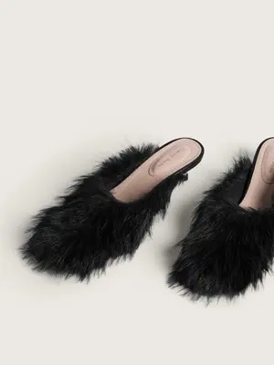Simone Rocha Faux Fur High Heel Mules