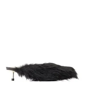 Simone Rocha Faux Fur High Heel Mules With Metallic Heel