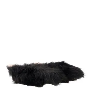 Simone Rocha Faux Fur High Heel Mules With Metallic Heel