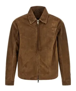 GIORGIO BRATO Suede Shirt Jacket - Brown