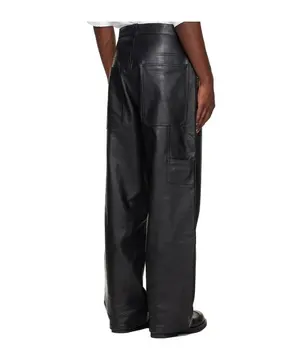 Vetements Hip-hop Leather Pants With Belt Loops