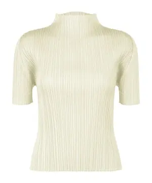 Issey Miyake High-neck Short-sleeved T-shirt - Ivory