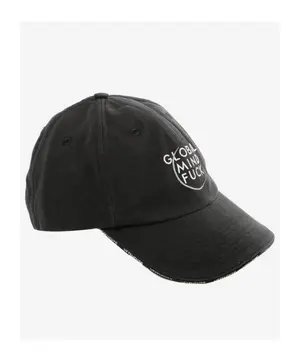 Vetements Global Mf Embroidered Text Sticker Cap