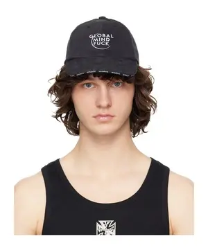 Vetements Global Mf Embroidered Text Sticker Cap