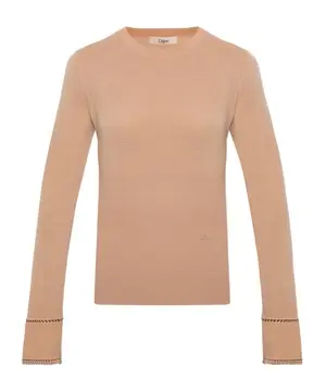 Chloé Long-sleeve Knit Top - Beige
