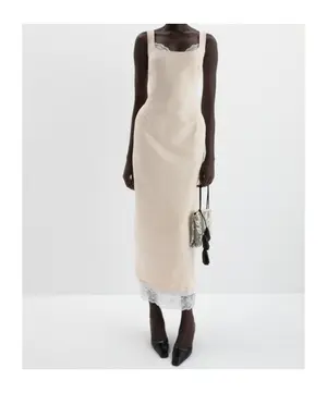 Magda Butrym Contoured Midi Dress With Lace Trim
