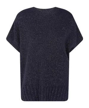 TWINSET Metallic-thread Embellished Knit Sweater - Black