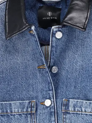 ANINE BING Contrast Collar Denim Jacket