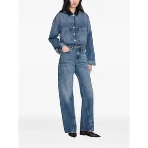 ANINE BING Contrast Collar Denim Jacket